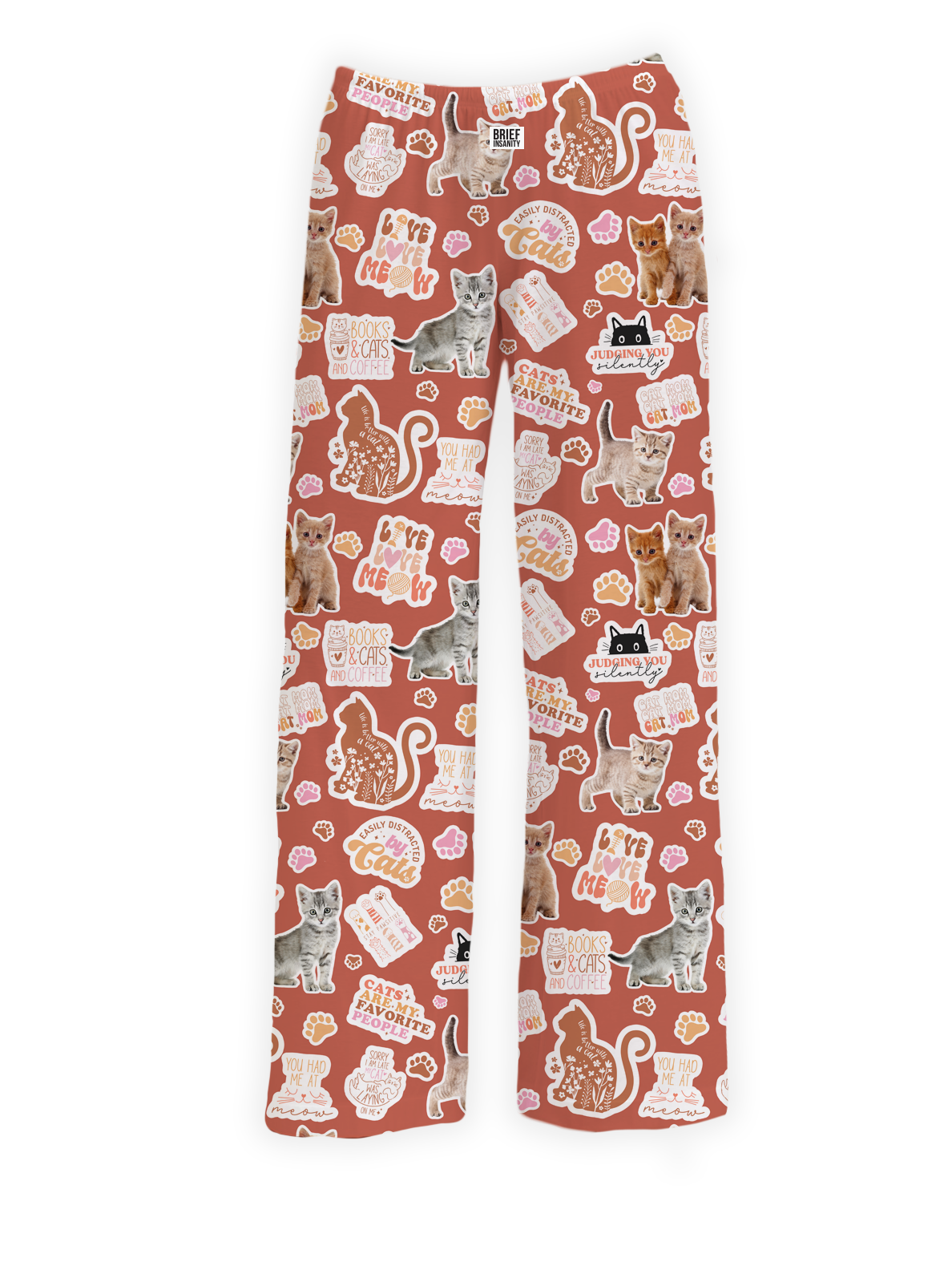 Kitten Stickers Pajama Lounge Pants | BRIEF INSANITY | Brief Insanity