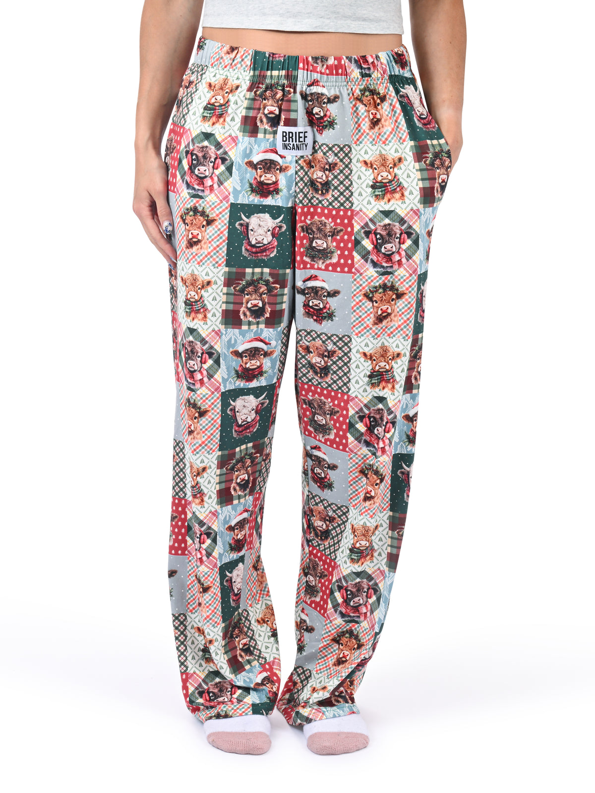 Christmas Highland Cow Quilt Lounge Pants | Brief Insanity