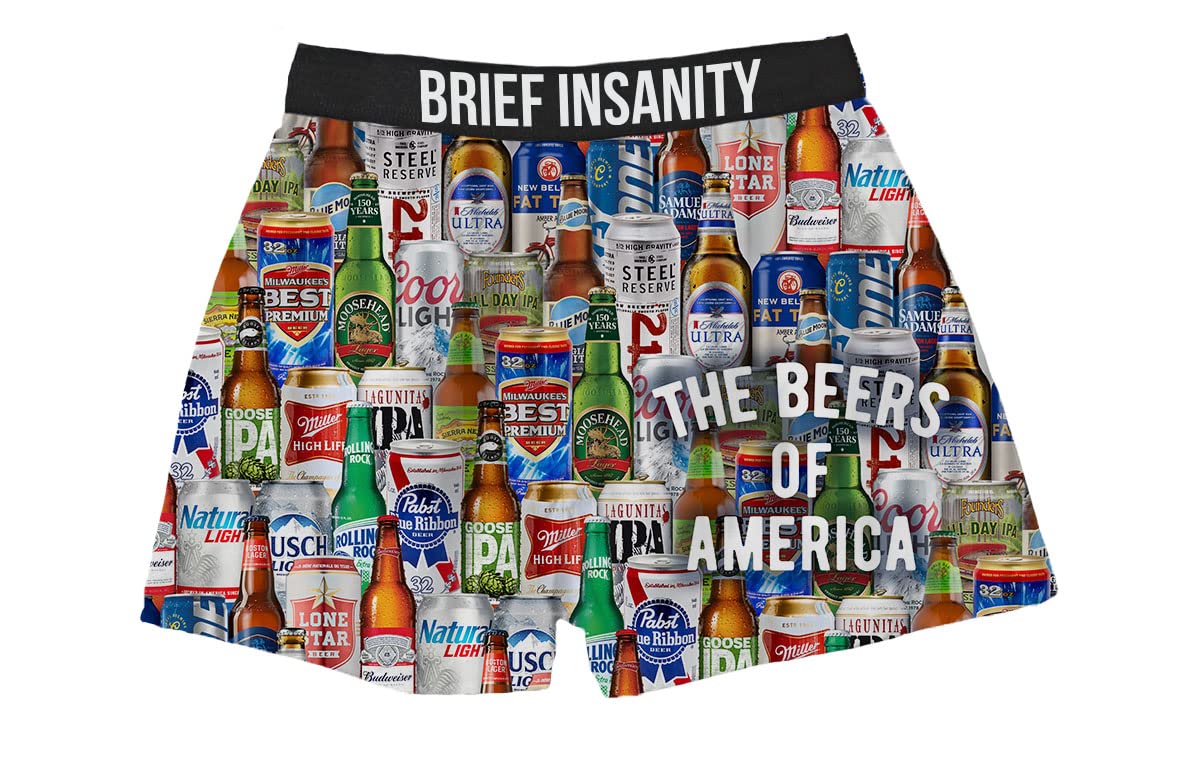 The Beers of America Boxer Shorts | Brief Insanity