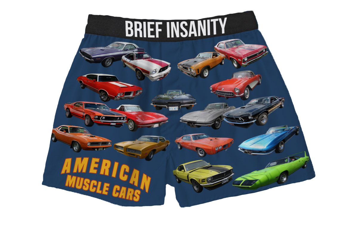 Muscle Cars Boxer Shorts | Brief Insanity | Brief Insanity